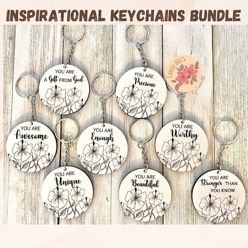 Keychain Bundle SVG File for Glowforge and Laser Cutters - Etsy