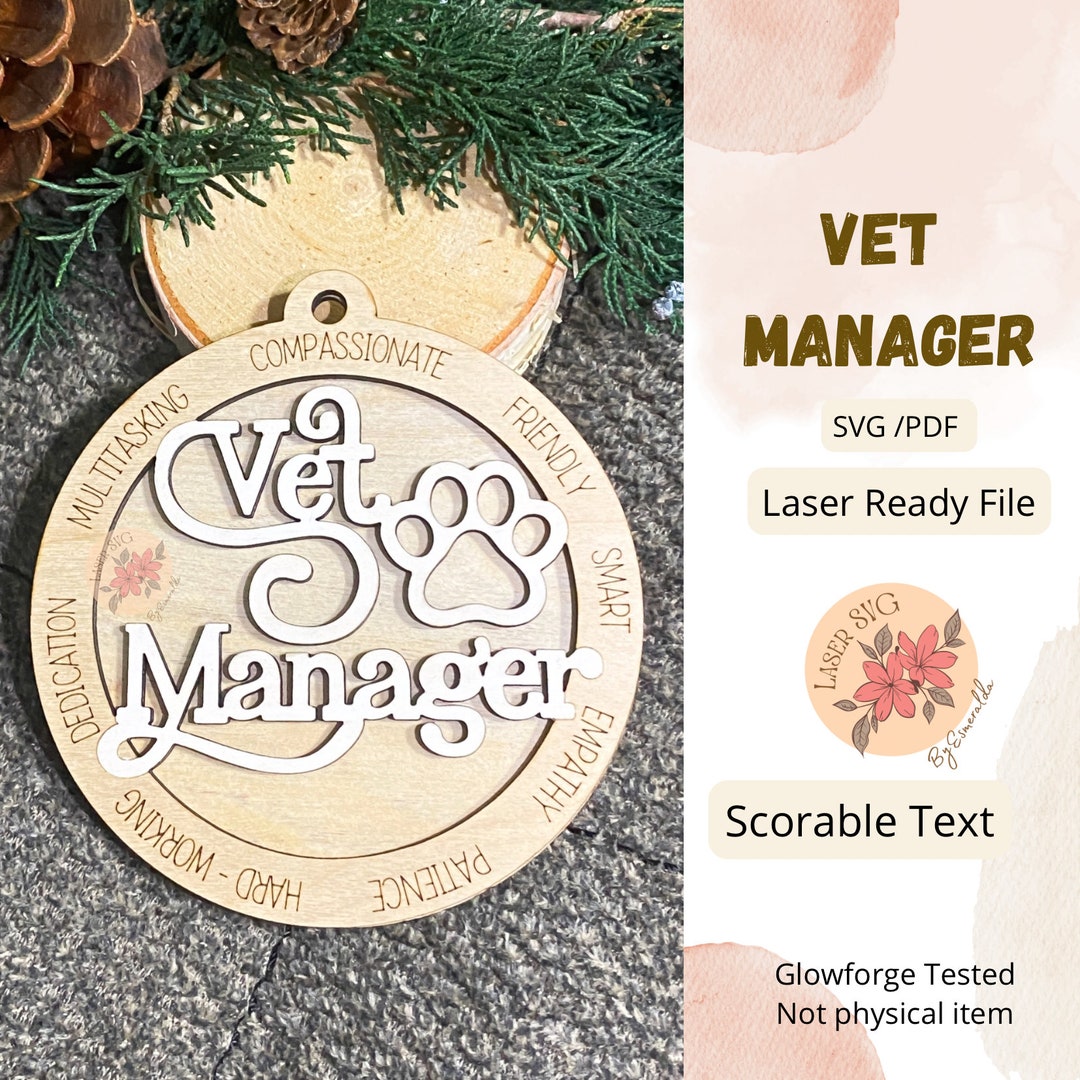 Vet Manager Christmas Ornament: Laser Cut Files (SVG/PDF) - Etsy