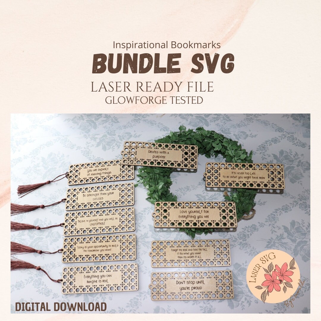 DIGITAL FILE 10 Bookmarks SVG Bundle, Rattan Svg, Rattan Bookmark, Book ...