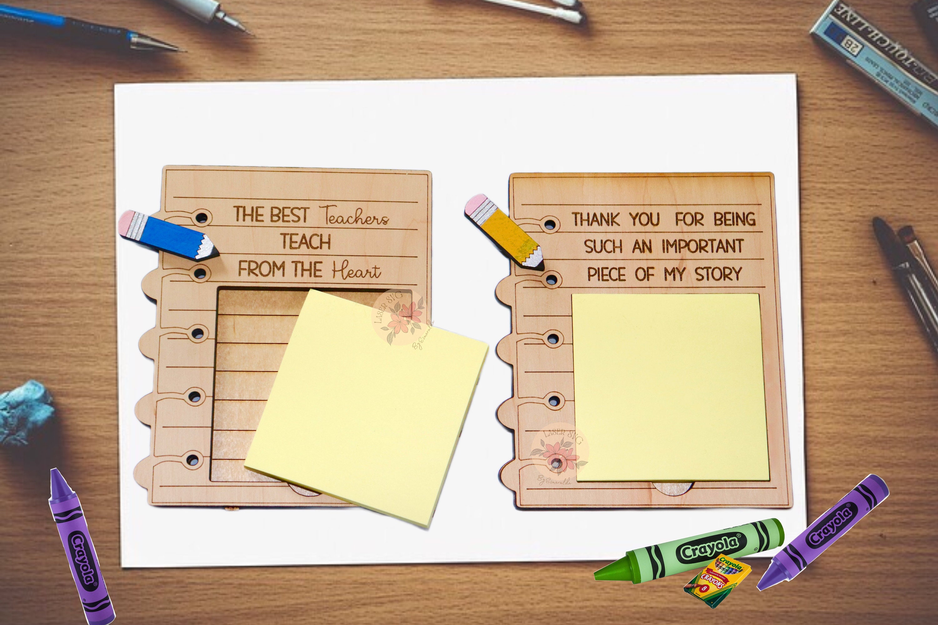 Laser Cut Sticky Note Holder SVG: Teacher Appreciation Gift (digital ...