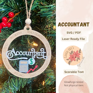 DIGITAL FILE, Accountant Laser File, Accountant File, Scorable Ornament ...