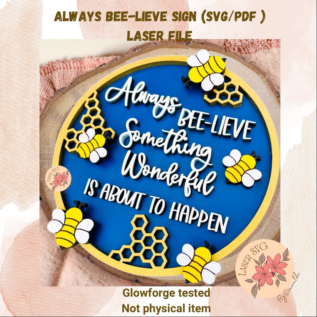 Bee Sign Svg, Bee Svg, Laser Files, Summer Sign SVG, Summer Decor ...