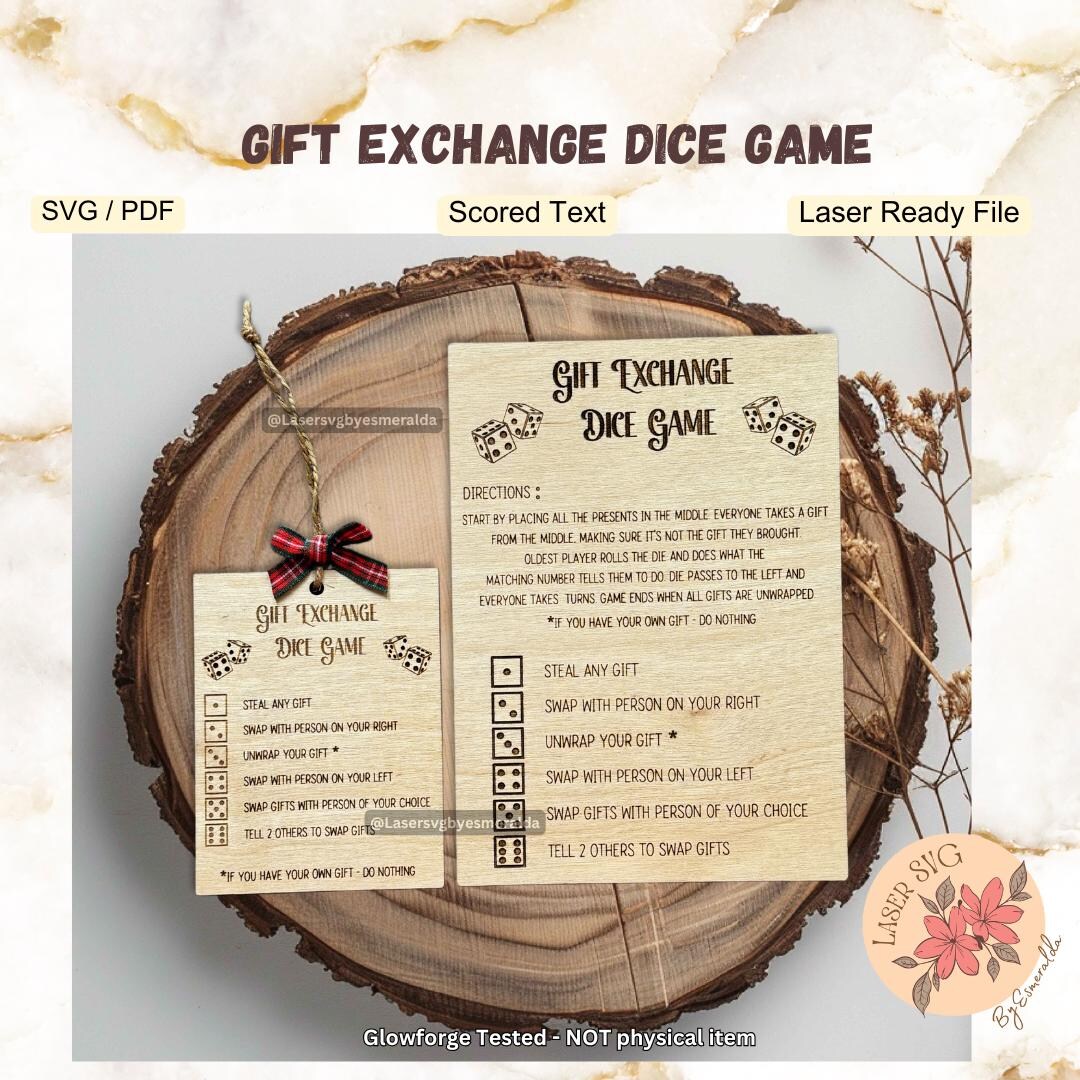 Family & Friend Ornament Dice Game: Laser Cut SVG File (digital ...