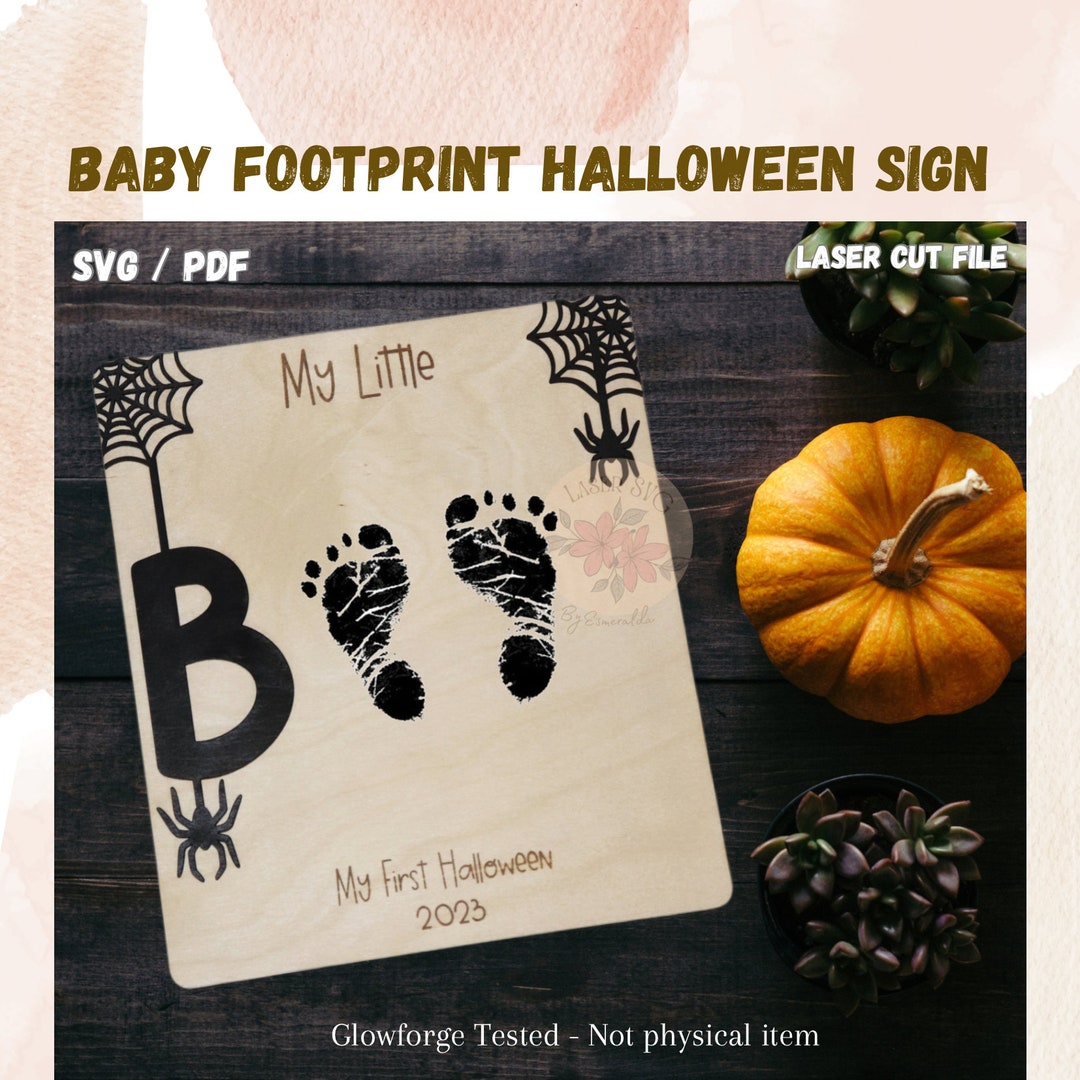 DIGITAL FILE Halloween Baby Footprint Sign Baby First - Etsy