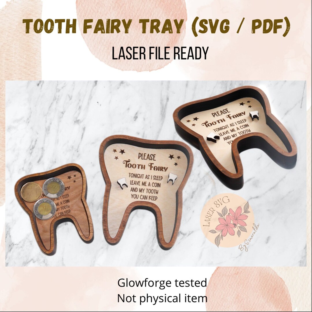 Tooth Fairy Tray, Tooth Fairy Box Keepsake, Glowforge Files, Laser Cut ...