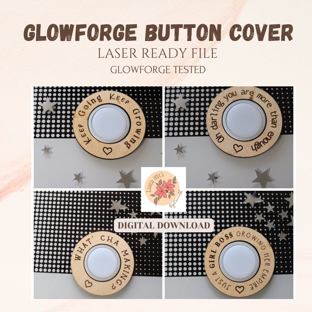 Glowforge Button Cover Designs: Laser Cut SVG (digital Download) - Etsy