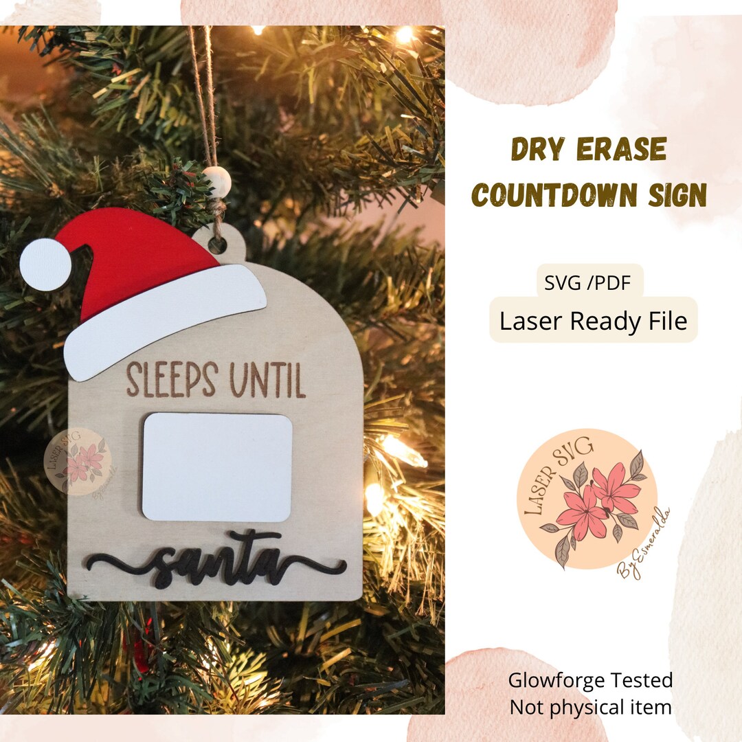 Christmas Countdown SVG: Santa Tracker, Dry Erase Sign (digital File ...