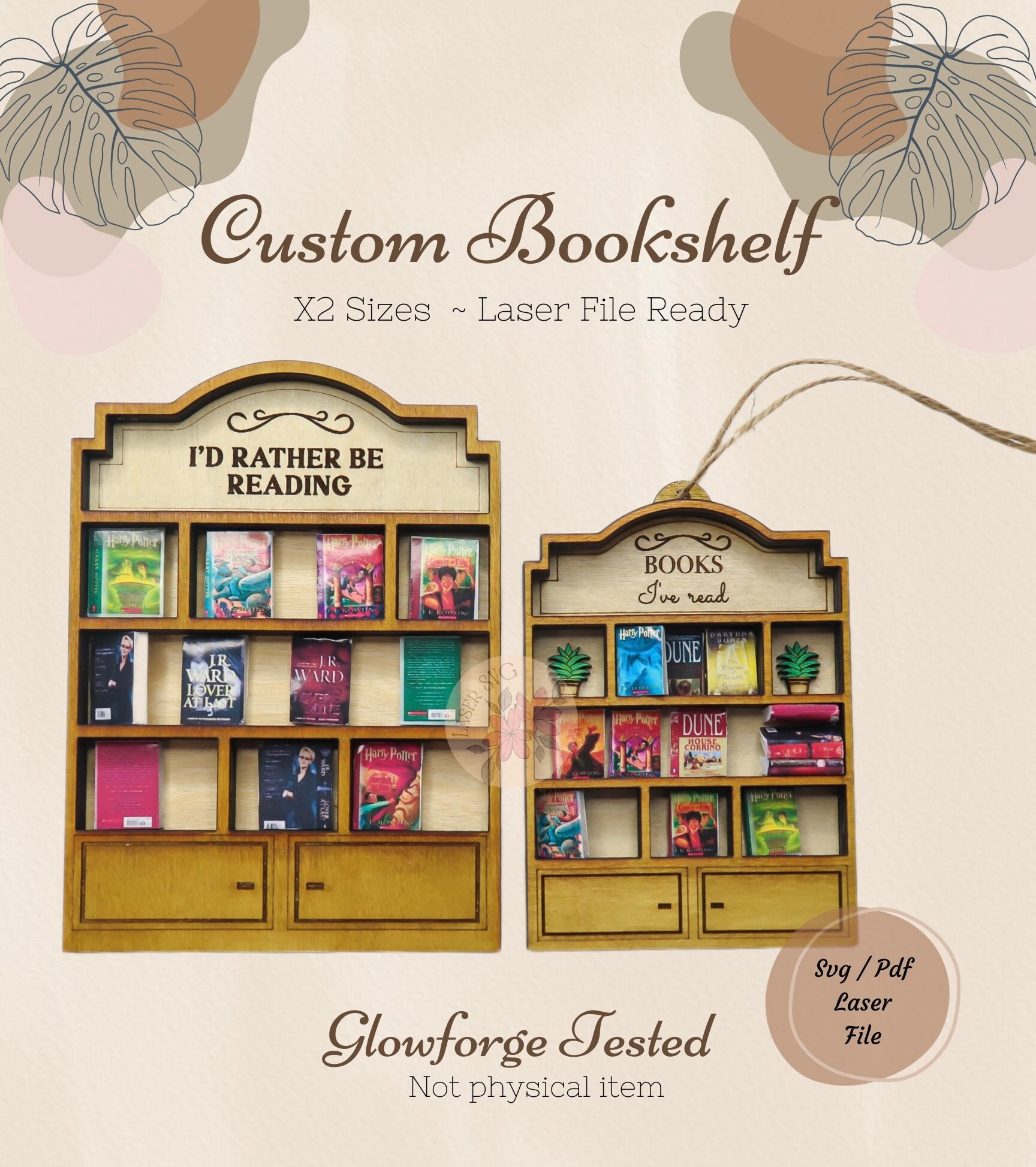 DIGITAL FILE 2 Sizes Mini Bookshelf Svg Book Shelf Ornament - Etsy ...