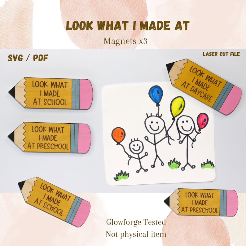Look What I Made Magnet SVG Bundle: School, Daycare, Preschool (digital ...
