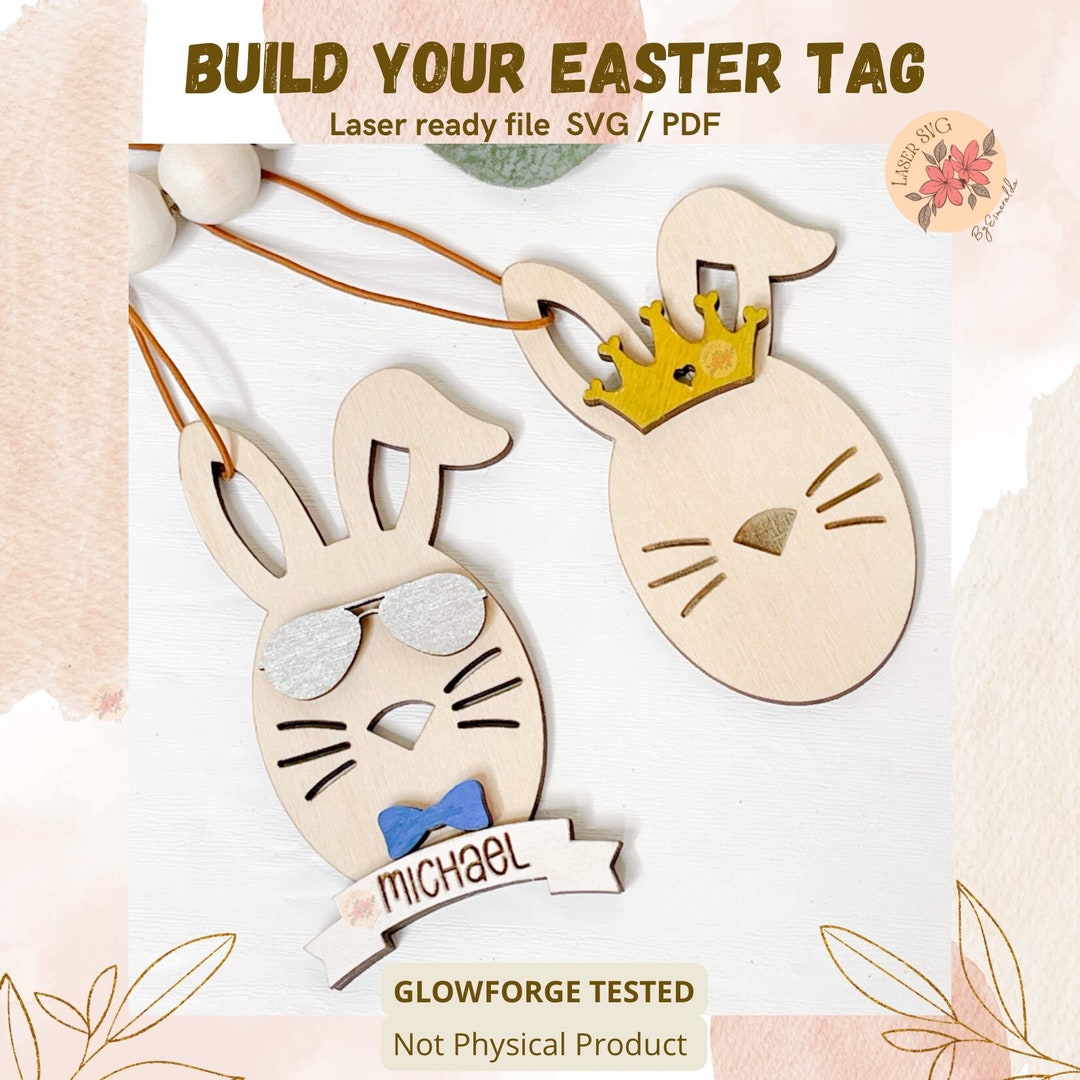 Personalized Easter Bunny Tag Laser Cut File (SVG/PDF) - Etsy