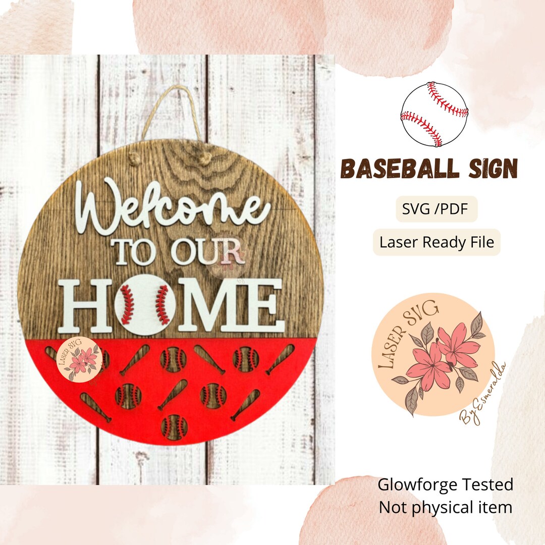 DIGITAL FILE, Baseball Sign SVG Digital File, Baseball Door Sign ...
