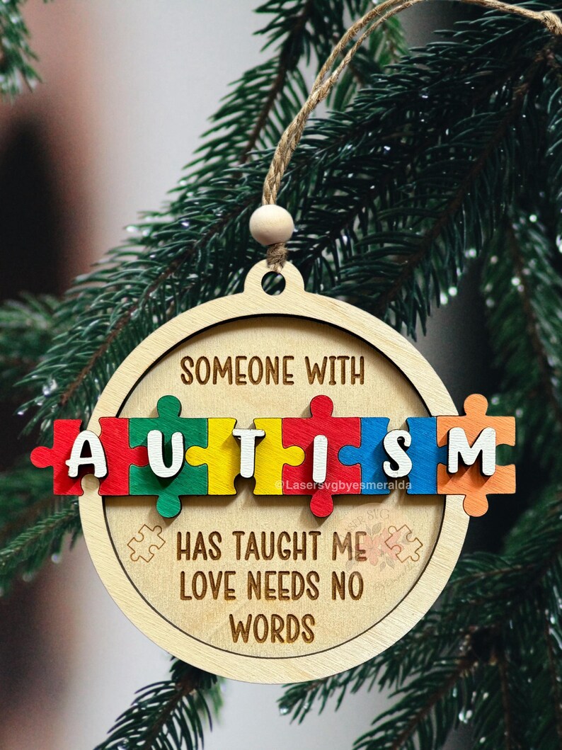 Autism Christmas Ornament SVG: Laser Cut File (digital Download) - Etsy