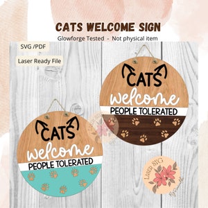 DIGITAL FILE, Cats Welcome Sign Svg, Welcome Hope You Like Cats Sign ...