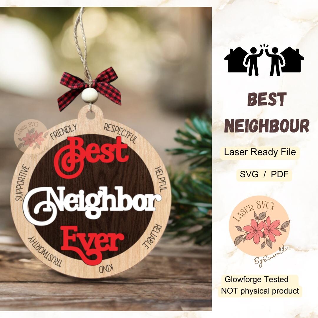 Laser Cut Neighbor Christmas Ornament SVG File (digital Download) - Etsy