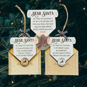 Dear Santa Letter Ornament SVG: Laser Cut Christmas Family Keepsake ...