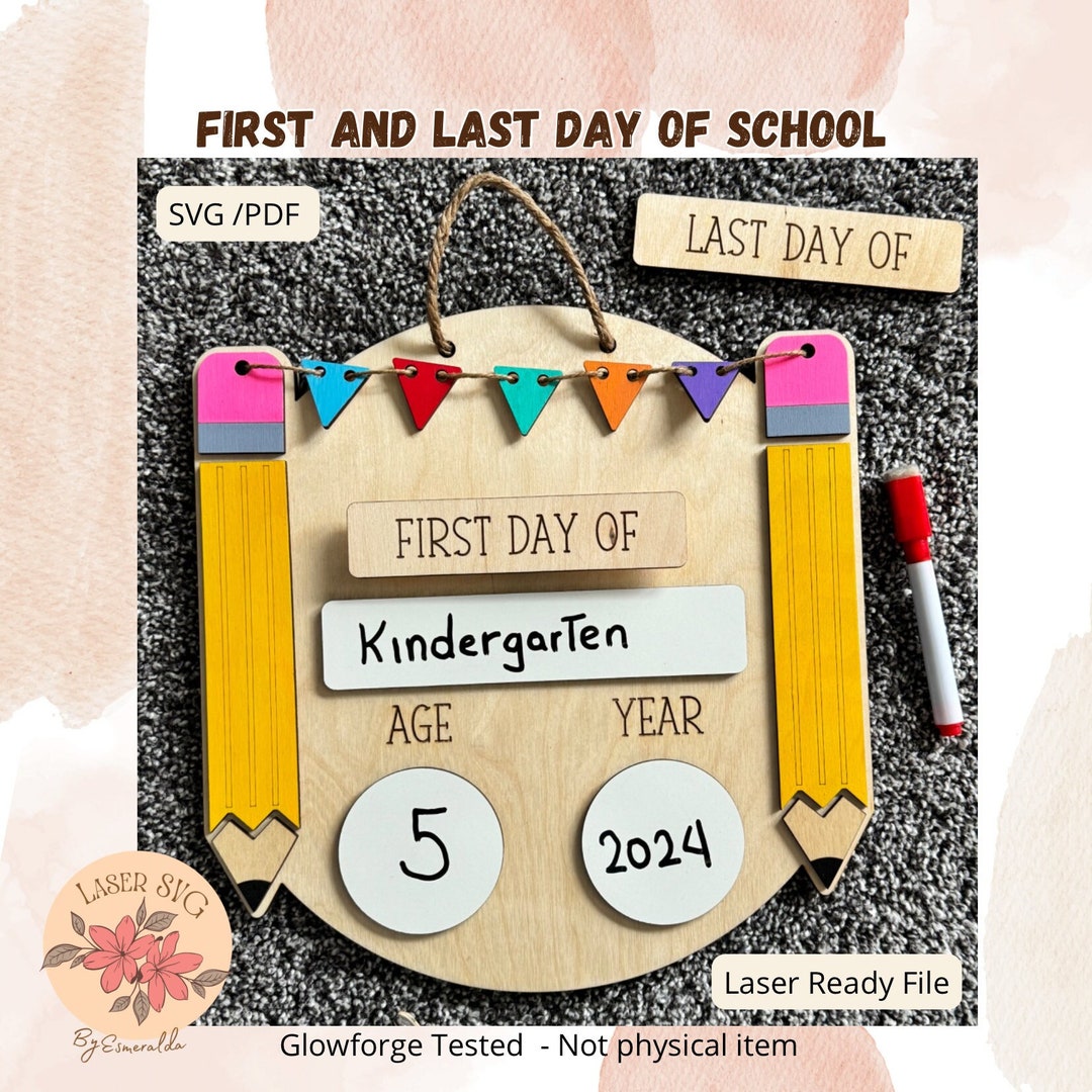 First Day of School Sign SVG: Laser Cut File (digital File) - Etsy