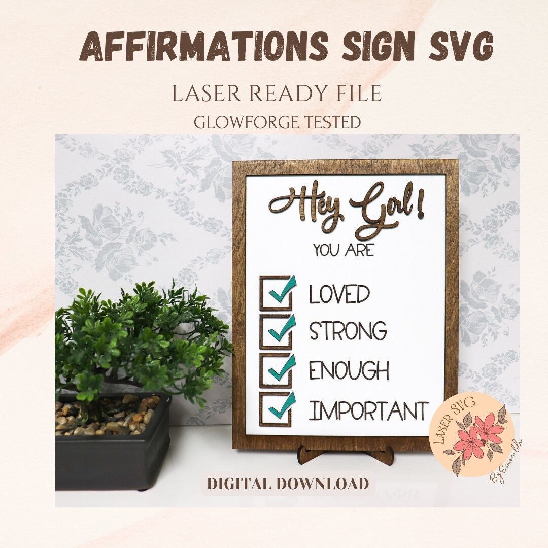 Affirmation Board You Are Svg Laser Digital File Svg - Etsy