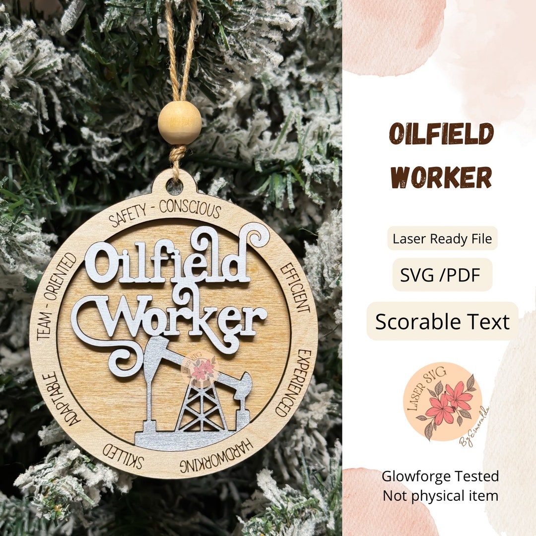 Oilfield Worker Ornament SVG Laser Files (digital Download) - Etsy
