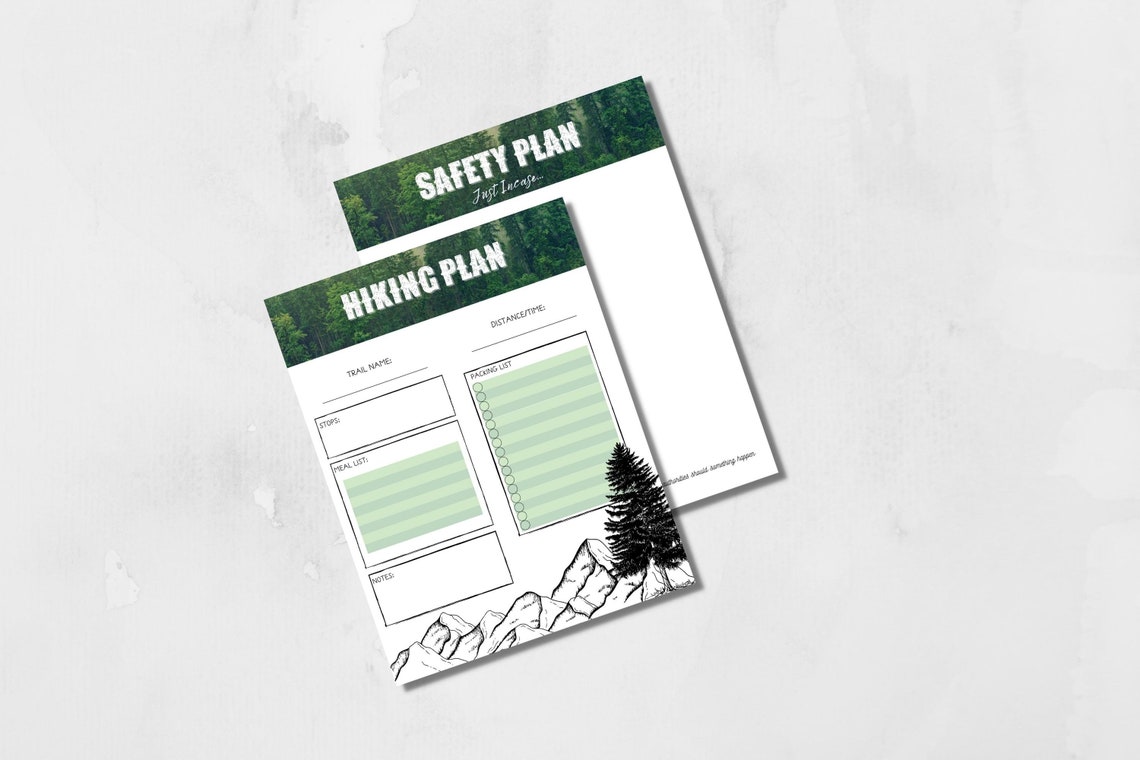 Hike Planner, Printable, Hiking Safety, Adventure Planner, Safety Plan ...