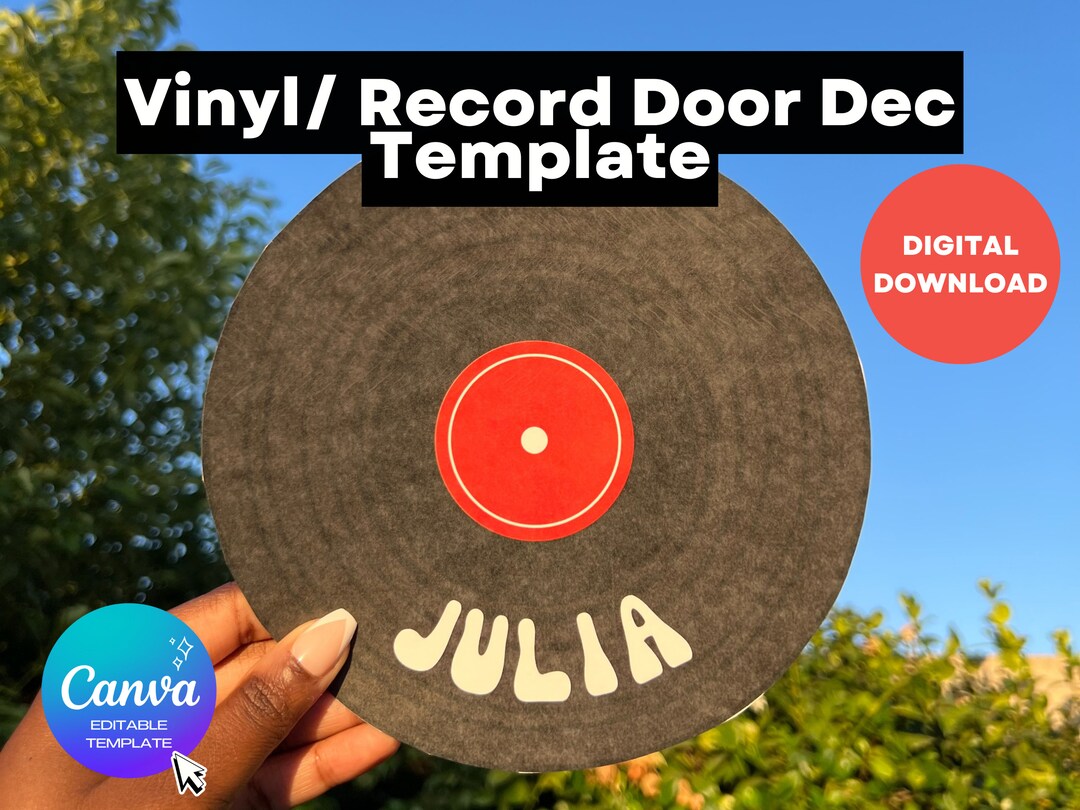 Vinyl/record Template Editable Printable Door Dec RA Teacher Office ...