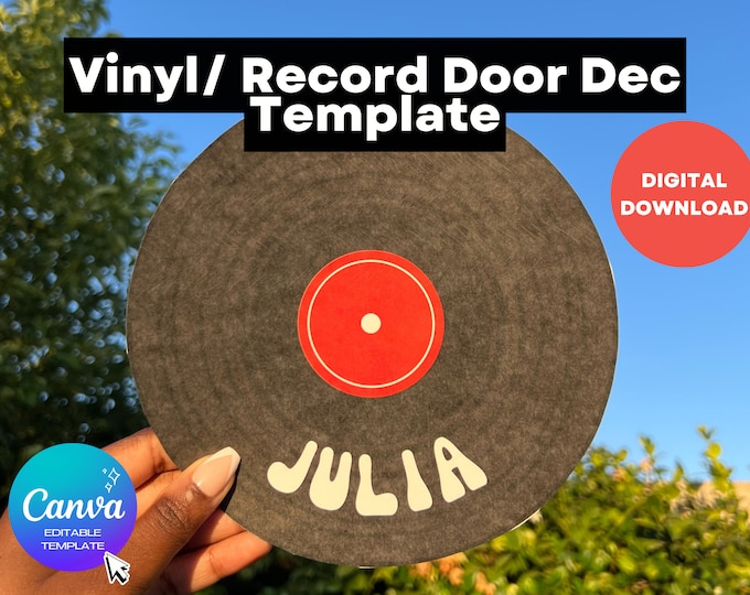 Vinyl/record Template | Editable | Printable | Door Dec | RA | Teacher ...