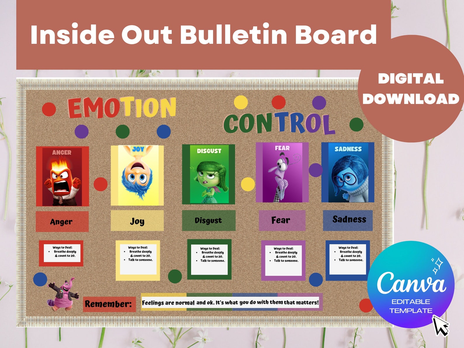 EDITABLE Inside Out Bulletin Board Teacher Classroom Social Emotional ...