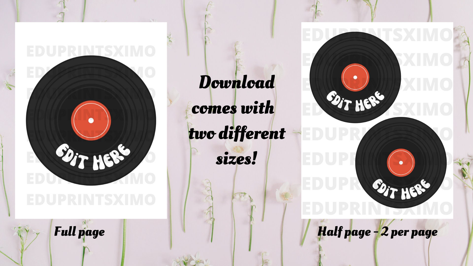 Vinyl/record Template Editable Printable Door Dec RA - Etsy UK