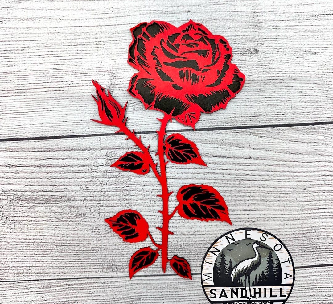 Rose Stem 1 SVG, Floral Cut File, Laser Template, Cricut Flower Design ...