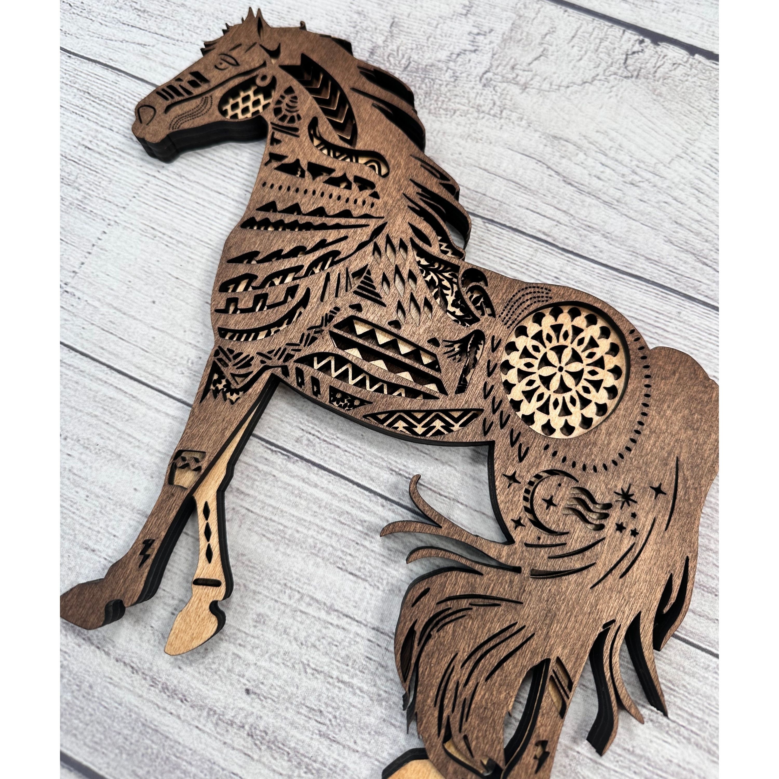 Diseño de caballo 2 Archivo láser SVG Proyecto de corte DIY - Etsy México