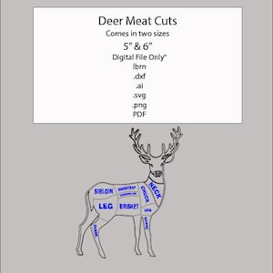 Deer Meat Cuts Butcher Diagram SVG, Laser Cutting, CNC Projects ...