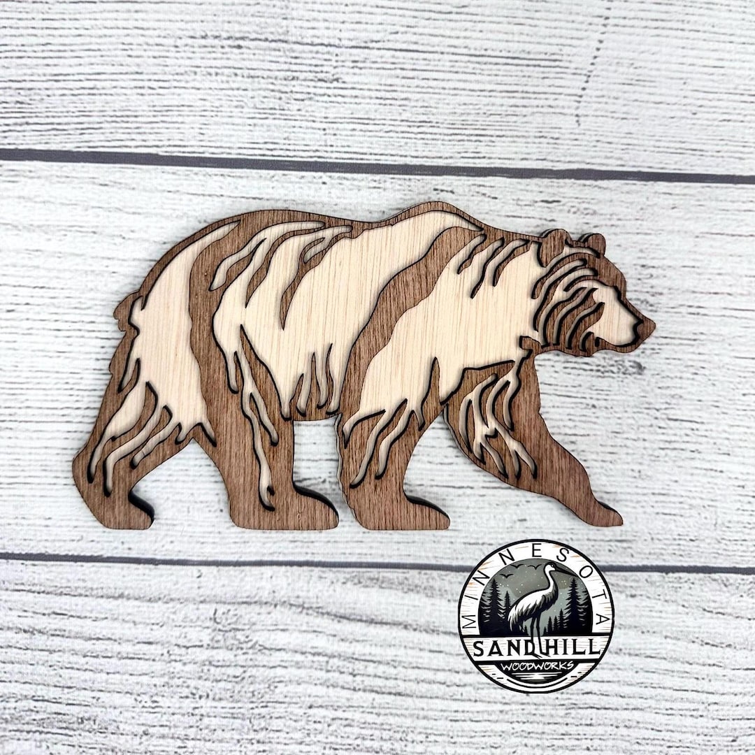 Bear SVG, Laser Cut File, Multilayer, DIY Cutting, Glowforge, Wooden ...