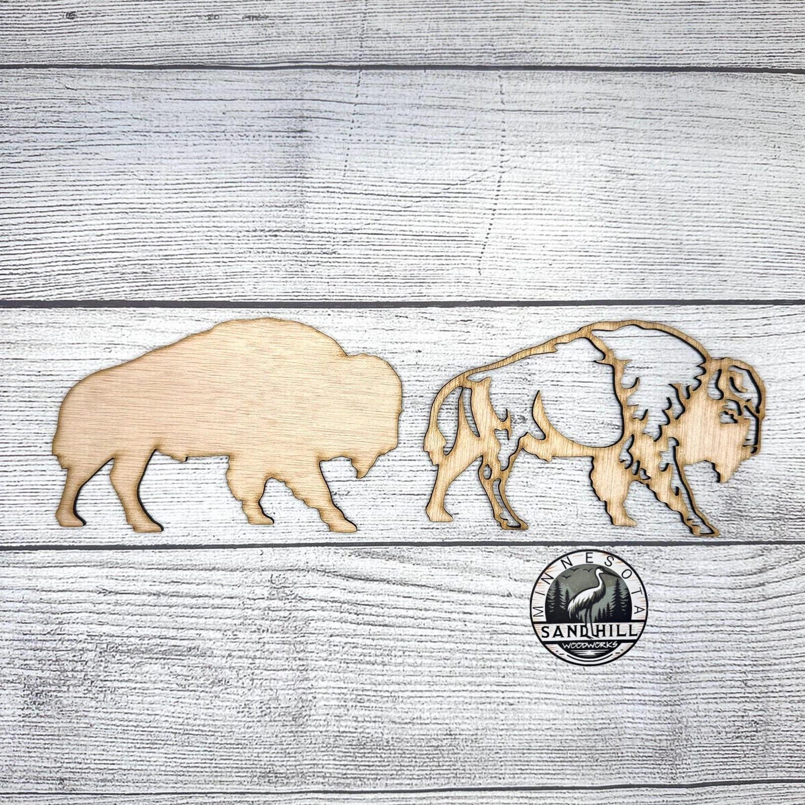 Buffalo SVG File – Laser Cut Buffalo Outline and Solid Buffalo Shape ...
