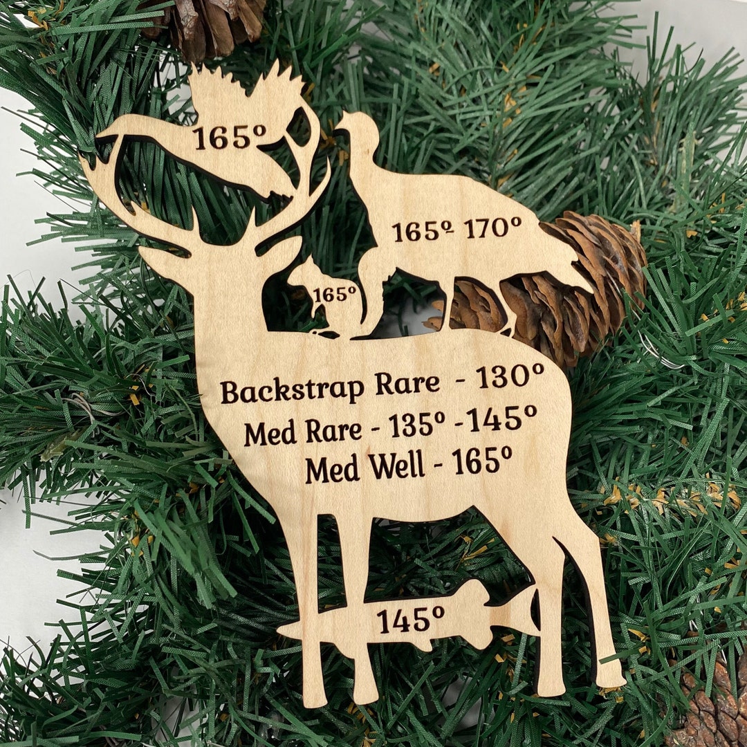 Cooking Temperatures, Temperature Chart, Hunter Gift, Wild Game Chart ...