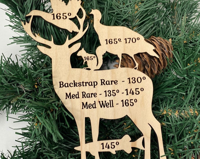 Cooking Temperatures, Temperature Chart, Hunter Gift, Wild Game Chart ...