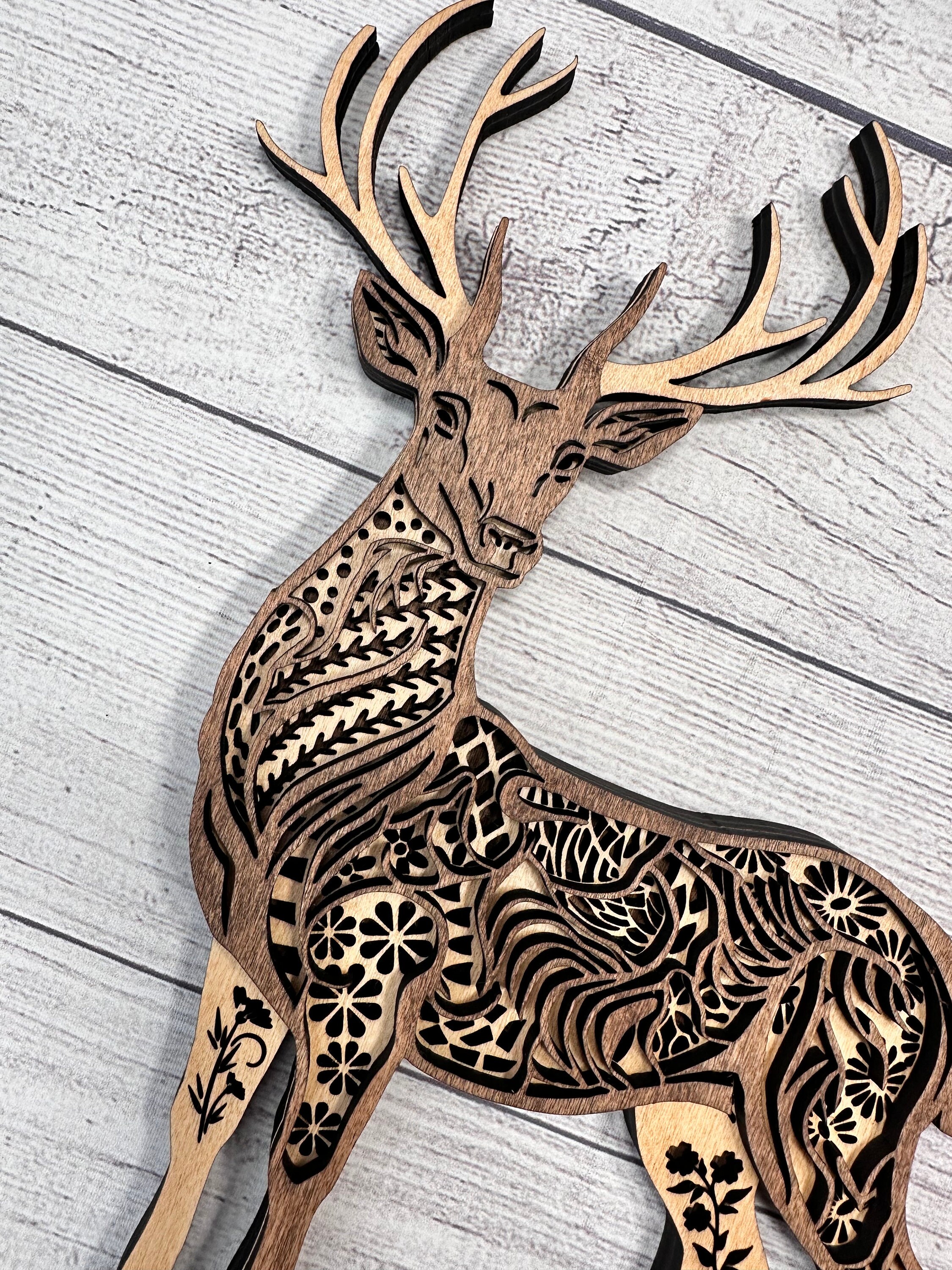 Deer SVG Wildlife Mandala Laser SVG File Glowforge Cabin - Etsy Canada