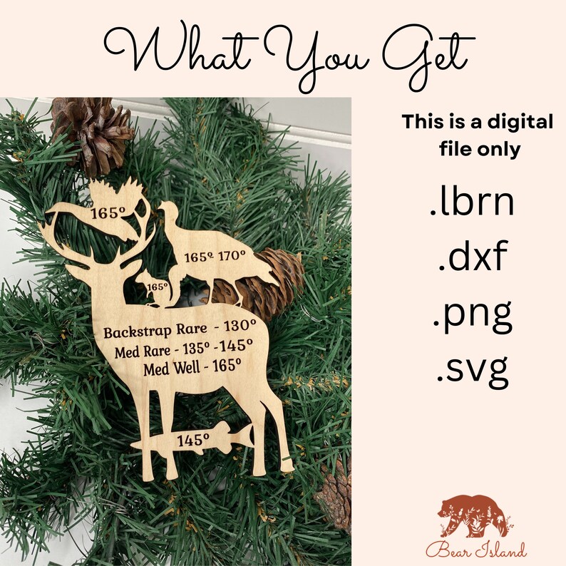 Cooking Temperatures, Temperature Chart, Hunter Gift, Wild Game Chart ...