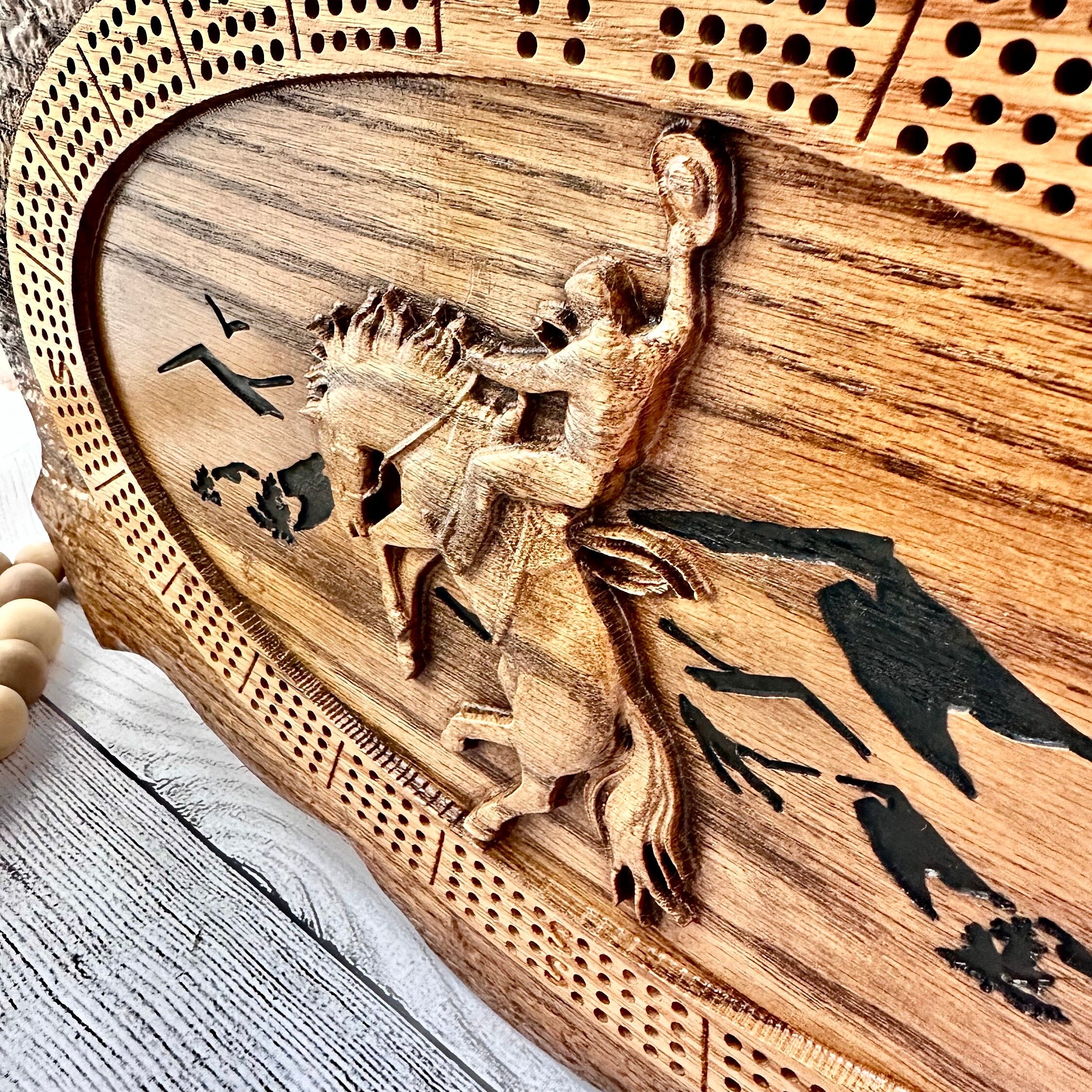 3D Horse Cowboy Wooden Cribbage Board Wedding Gift - Etsy