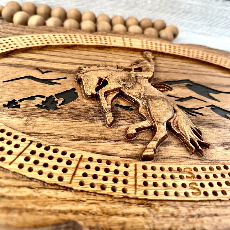 3D Horse Cowboy Wooden Cribbage Board Wedding Gift - Etsy