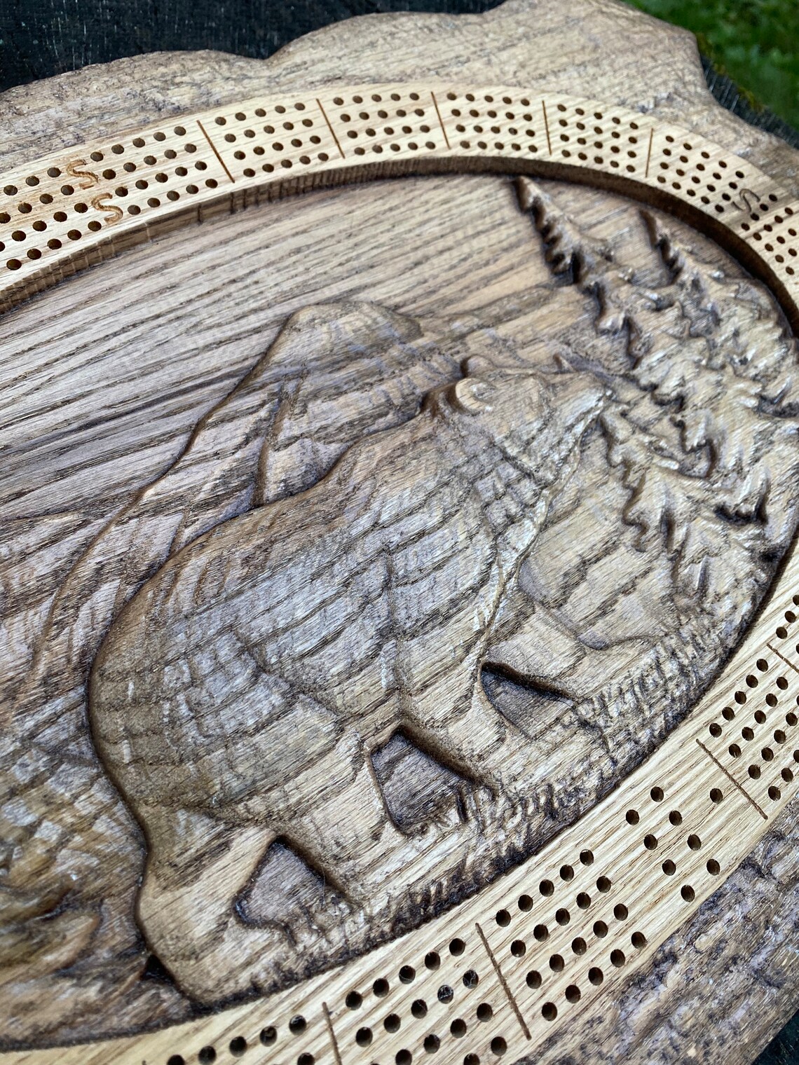 3D Bear Carved Wooden Cribbage Board Wedding Gift - Etsy