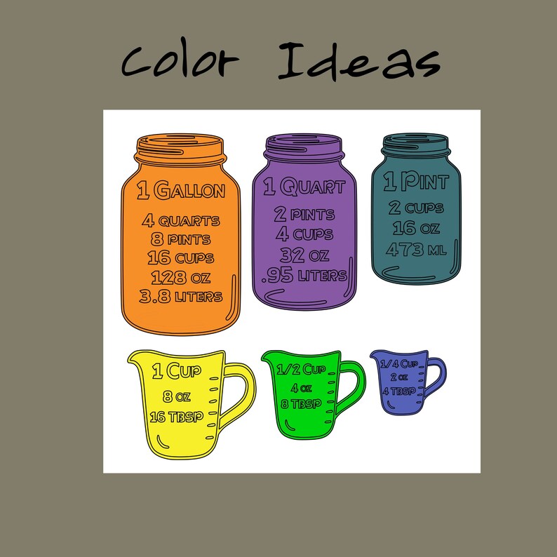 Measuring Bundle Mason Jar, Farmhouse Decor, Stencil Cut File ...