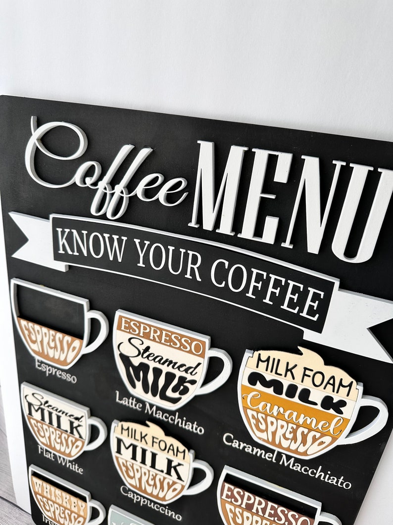 Coffee Menu Engrave Cut File for Lasers Coffee Bar Sign - Etsy