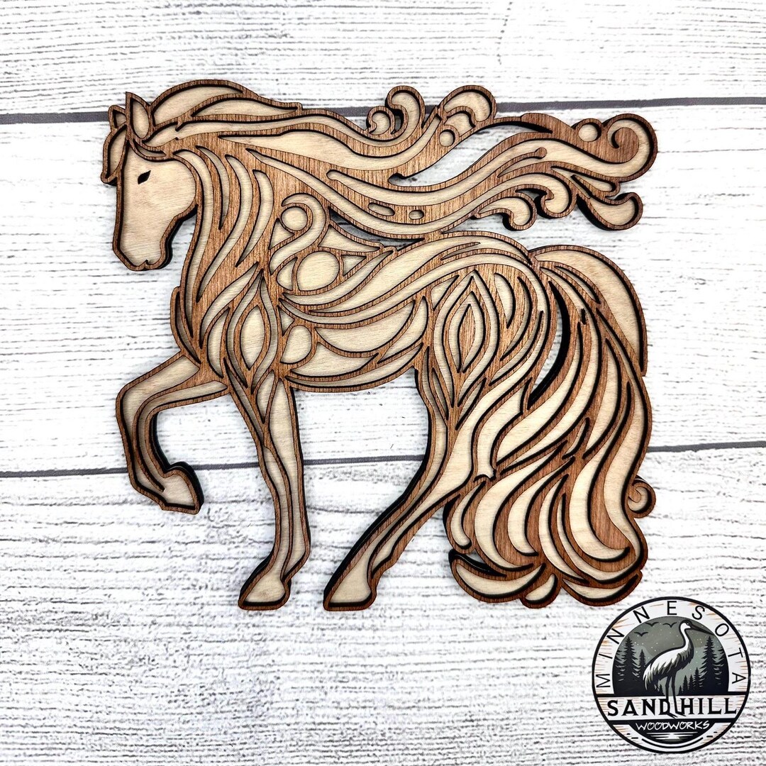 Horse Layered 3, Laser Cut File for CNC | Elegant Horse SVG Digital ...