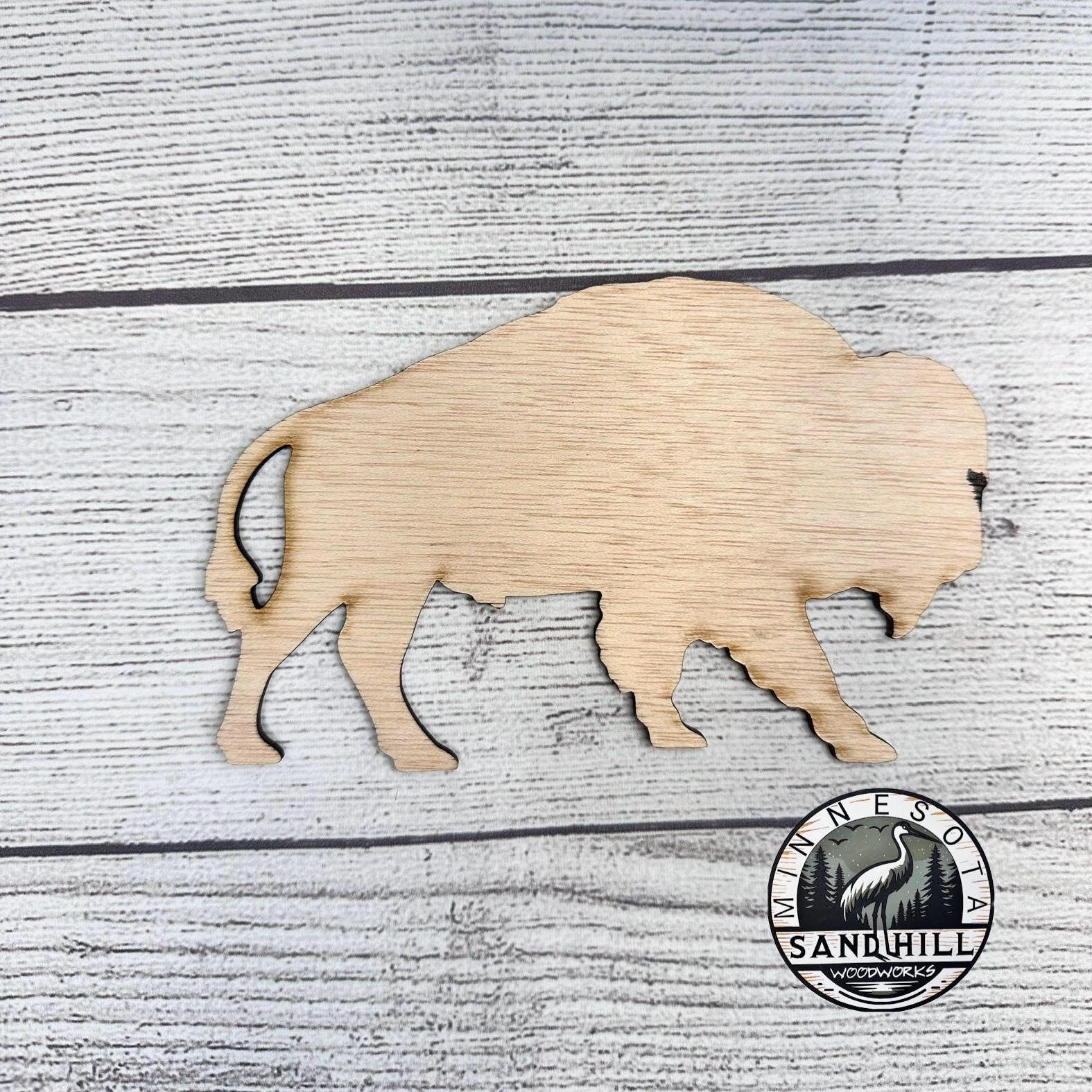 Buffalo SVG File – Laser Cut Buffalo Outline and Solid Buffalo Shape ...