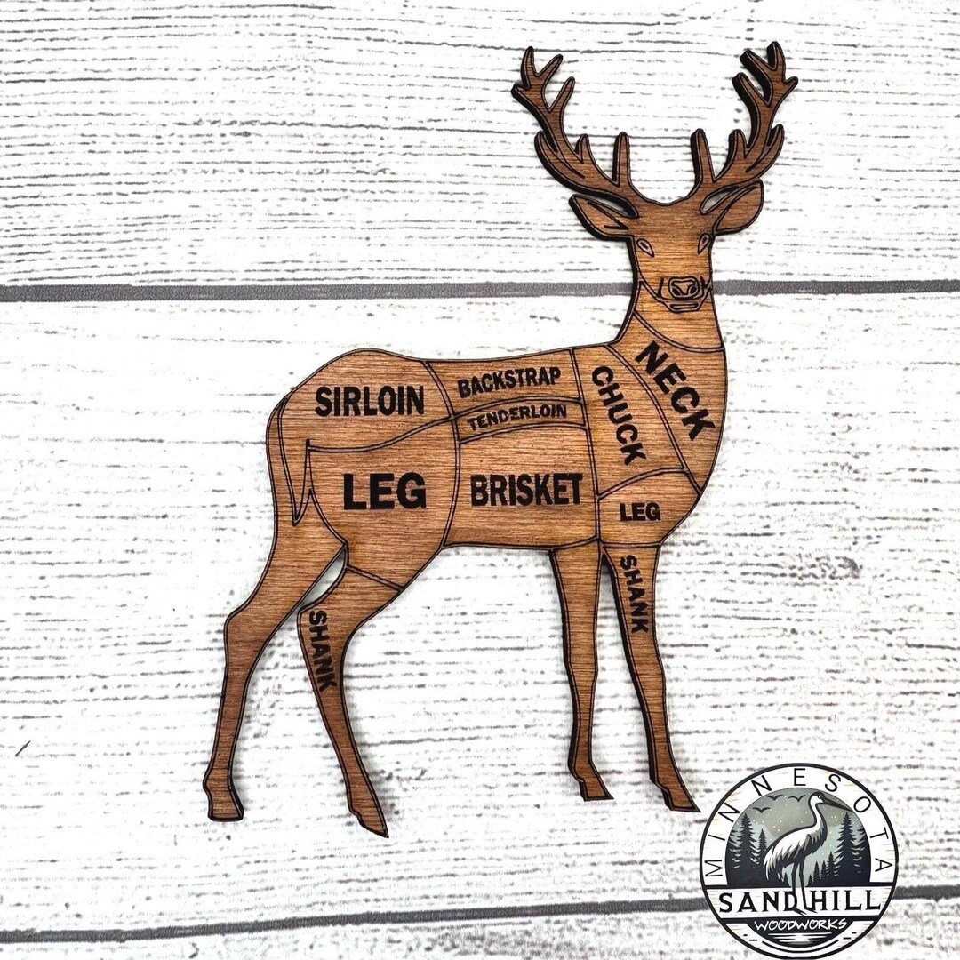Deer Meat Cuts Butcher Diagram SVG, Laser Cutting, CNC Projects ...