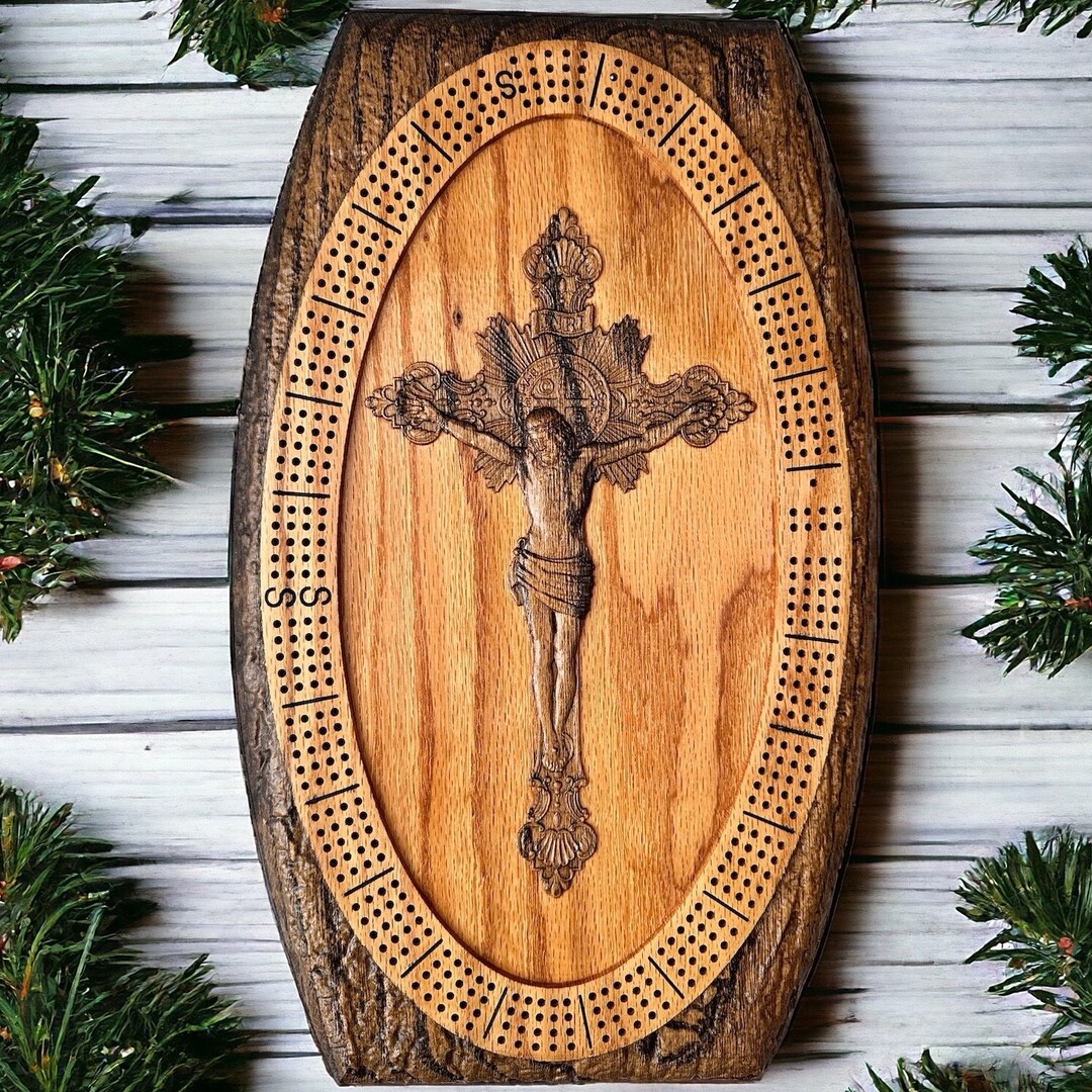 Lord Jesus Cross, Faith Love Cribbage Game Board, Baptism, Spiritual ...