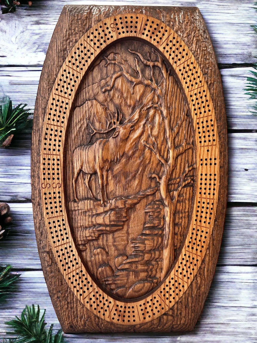 Bull Elk, Rocky Creek Mountains, Carved Wood, Nature Lover's, Rustic ...