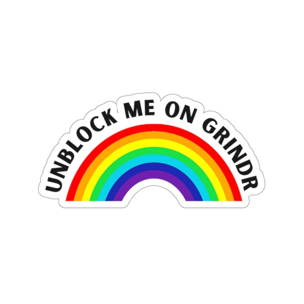 Funny "unblock Me on Grindr" Kiss-cut Stickers - Etsy