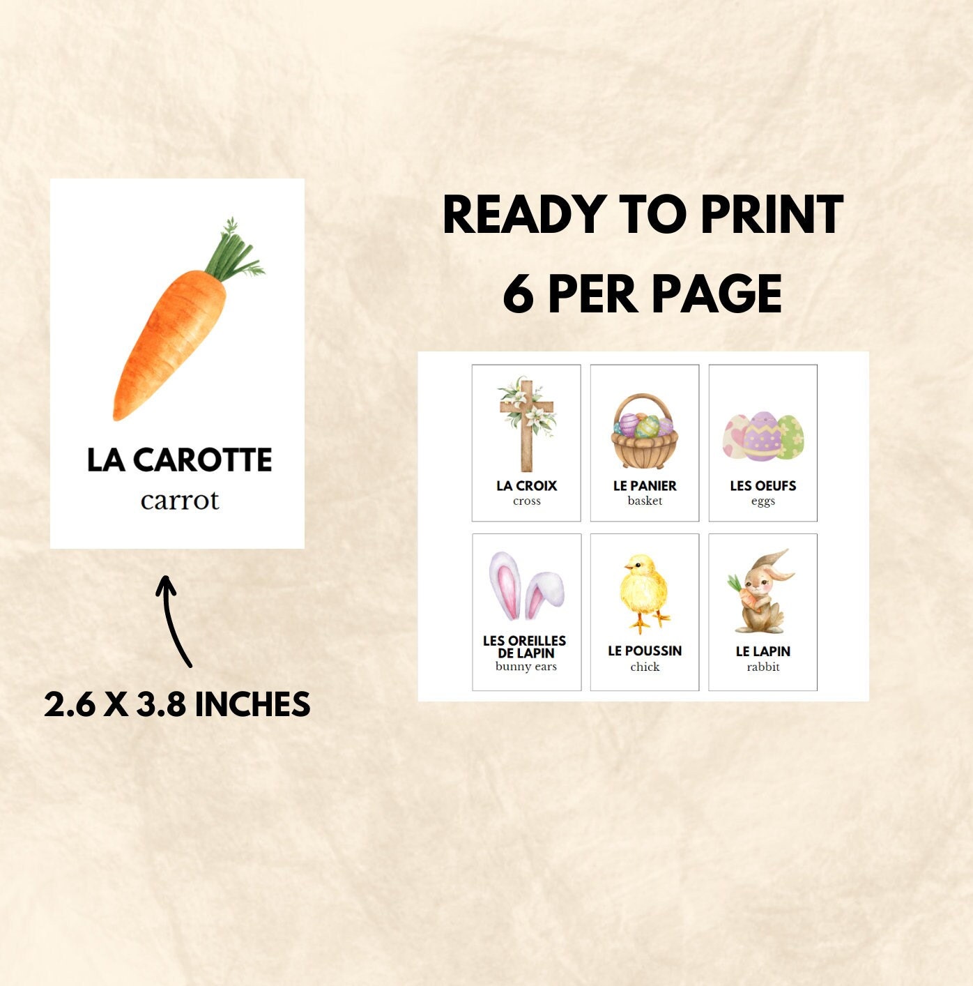 French-english Bilingual Easter Flashcards, Flashcards Bilingues ...