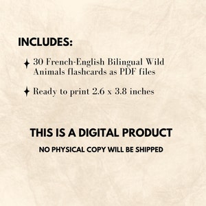 French-english Bilingual Wild Animals Flashcards, Flashcards Bilingues ...