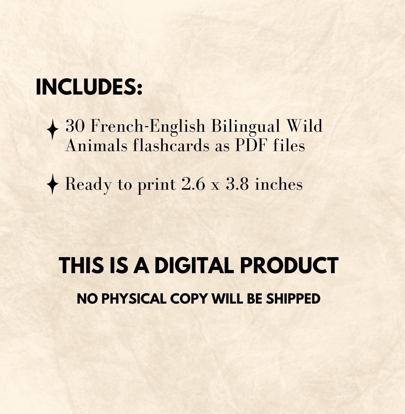 French-english Bilingual Wild Animals Flashcards, Flashcards Bilingues ...
